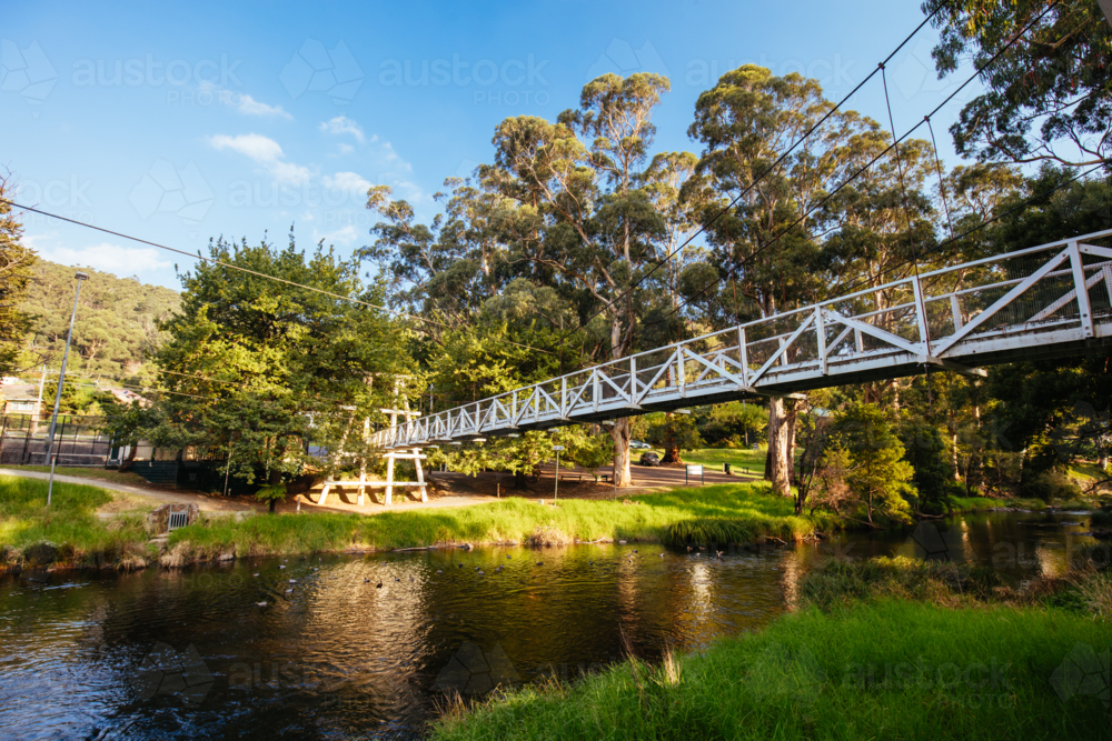 Image of Autumn afternoon light is cast over water on the Yarra River ...