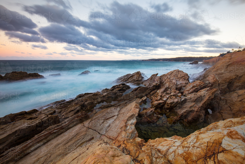 Image of Blue Pool on a cool autumn evening in Bermagui, New South ...