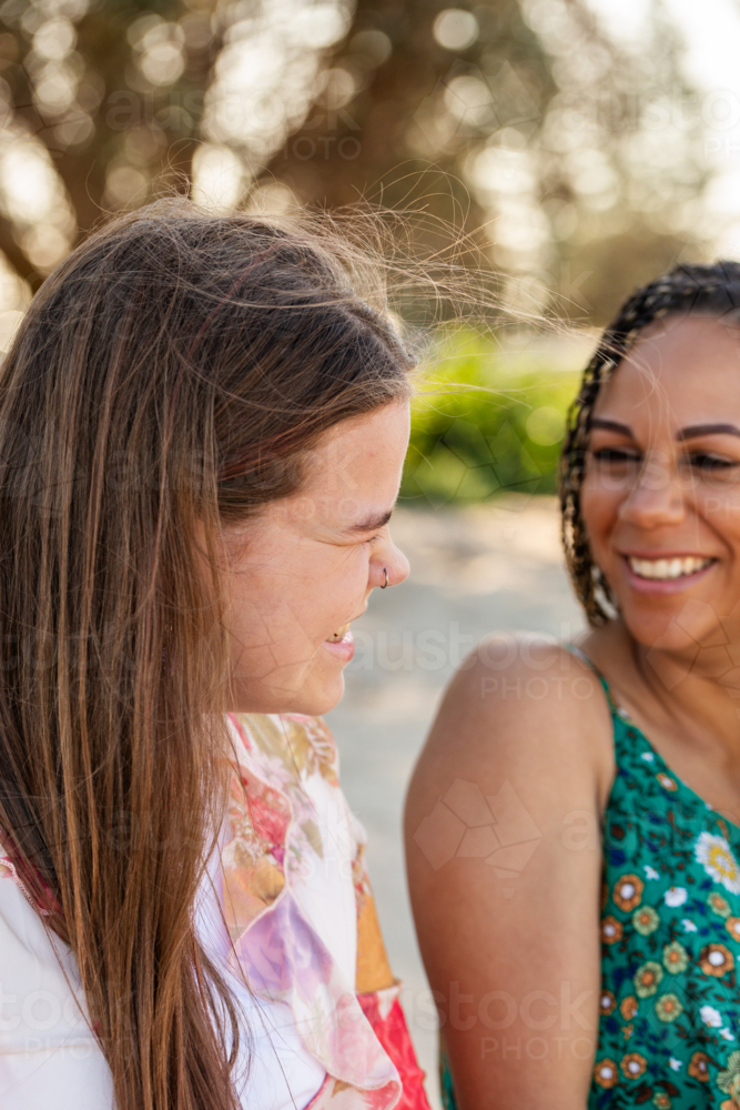 Image of Happy First Nations Australian woman with teenaged daughter ...