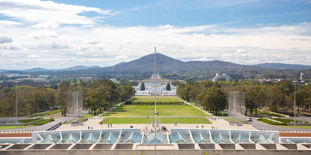Image of view from and architecture of the Parliament of Australia in ...